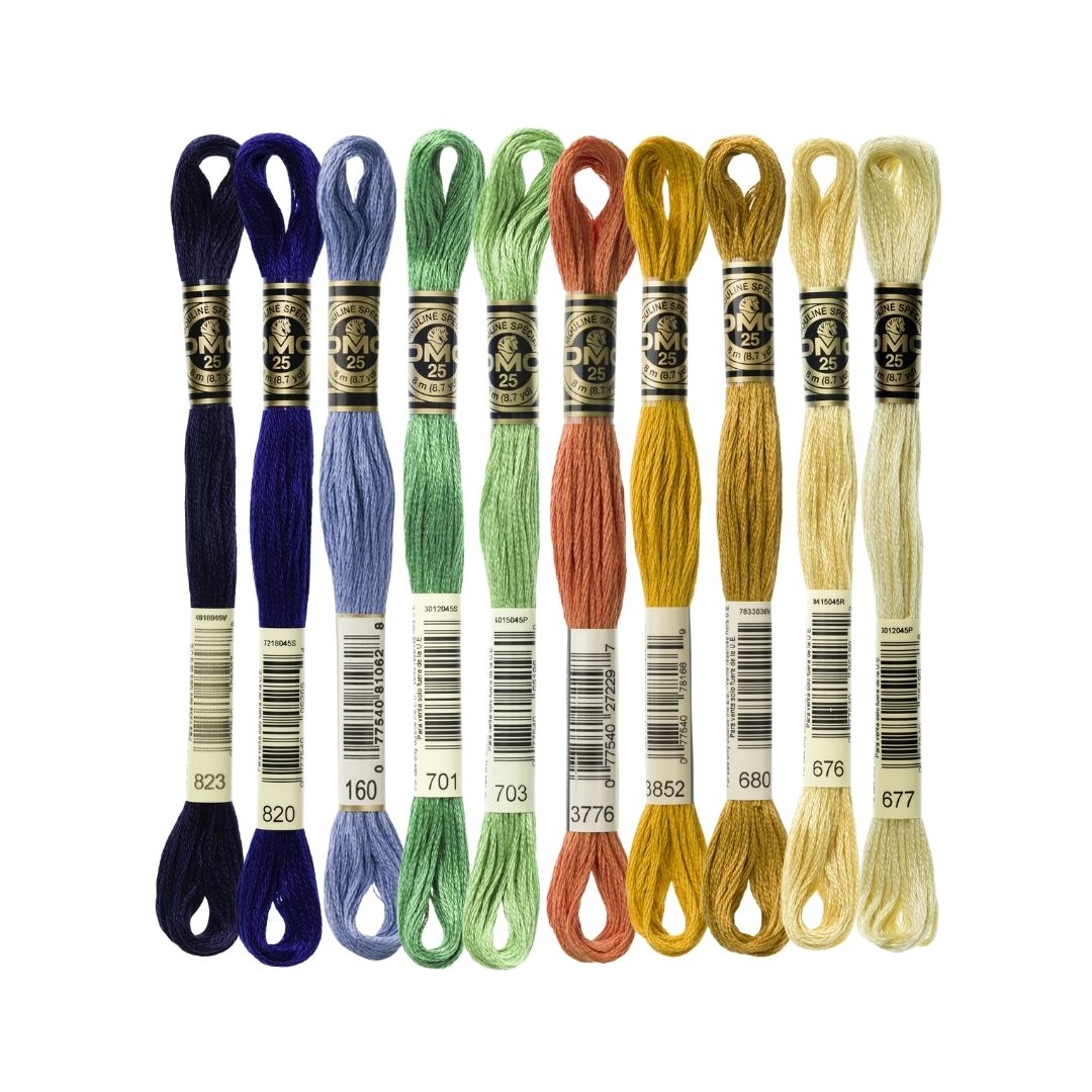 DMC Stranded Cotton Mouliné Spécial Embroidery Thread Colour Pack (Blu – Handmayk